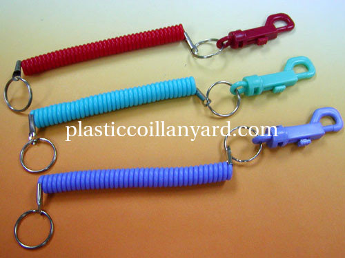 Cheap China Good Quality Protection Coil Leash Snap Key Coil Holder w/Belt Clip and 2pcs Split Rings supplier