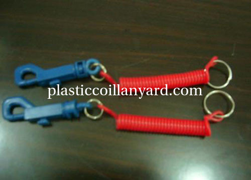 Cheap China Good Quality Protection Coil Leash Snap Key Coil Holder w/Belt Clip and 2pcs Split Rings supplier