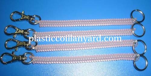 Translucent Clear Spring String Tether with 2pcs High Quality Split Rings on Both Ends supplier