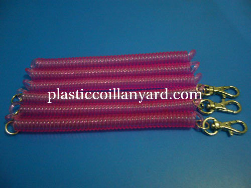 Custom Solid Purple Stretchable 12cm Length Spiral Key Chain Holders supplier