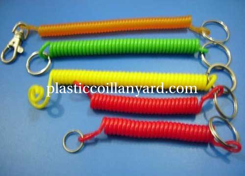 Custom Solid Purple Stretchable 12cm Length Spiral Key Chain Holders supplier