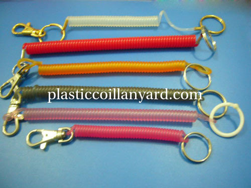 Custom Solid Purple Stretchable 12cm Length Spiral Key Chain Holders supplier