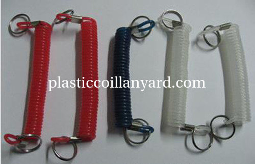 Custom Clear High Quality Plastic Spring Coil Retainer with Key Ring and Oval Hook&Key Ring for Bags Pendants supplier