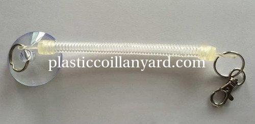 Solid Red Trigger Snap Key Holder with Sucker Economical Spiral Key Ring Retainers supplier