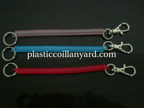 Green Pink Black Popular Colors Plastic Spring Coil Tether Key Chains Cheap Price supplier