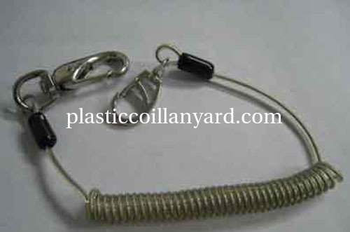 Top quality Transparent Clear Cable Wire Coil Lanyard Hot Selling Security Retractabl Leash Retainers supplier