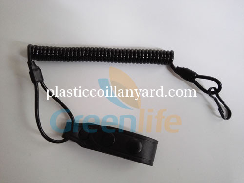 Tactical Pistol Hand Gun Elastic Spring Lanyard Sling w/Webbing Belt Loop Attach to Duty Belt/Combat Vest supplier
