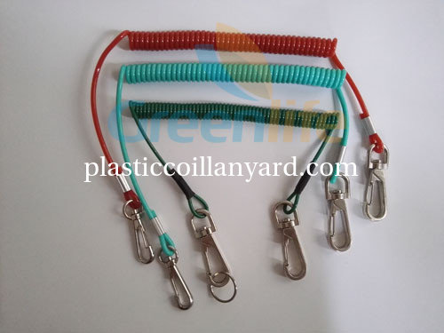 Stretchable Quick Relase Coil Lanyard with Clip and Split Ring Best Spring Steel Wire Lanyards for Anti-Lost supplier