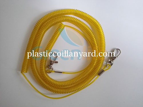 Fishing Camping Kayak Lanyard Translucent Yellow Spring Coil Safety Strap Rope supplier