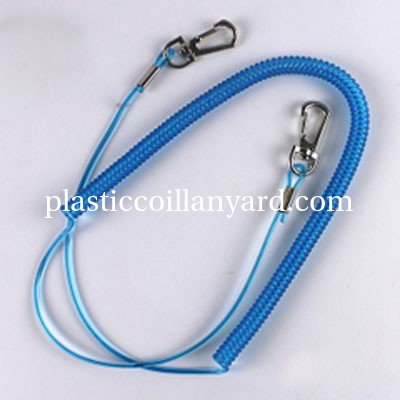 Fishing Camping Kayak Lanyard Translucent Yellow Spring Coil Safety Strap Rope supplier