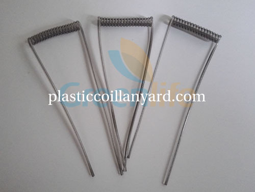 2.0*6*40mm Smart Short Plastic Transparent Spiral Spring Coil Tether Part w/Straight Line on Ends supplier