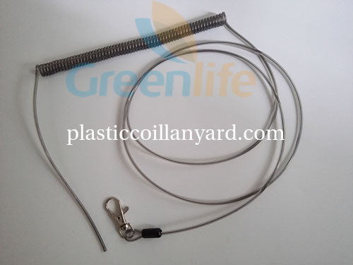 Safety Coiled Cable Tool Lanyard w/Long Straight Cord Attaching to Pen for Customer Conveniently Using supplier