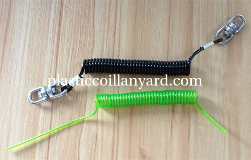 Black Vinyl Coated Stainless Steel Coil Tether w/Plastic or Metal Accessory as Simple Fastener supplier