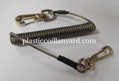 Heavy Duty Reingforced Solid Balck PU Coated 4.0mmDia Wire 1.2mm Inside Steel Cable Lanyard Tether supplier
