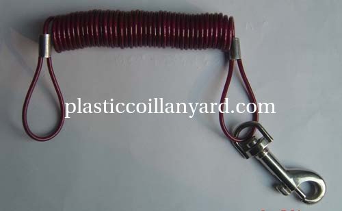 Heavy Duty Reingforced Solid Balck PU Coated 4.0mmDia Wire 1.2mm Inside Steel Cable Lanyard Tether supplier