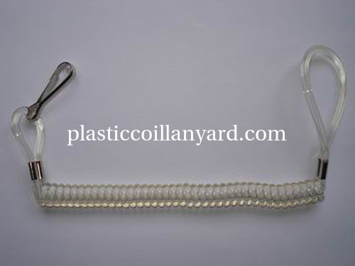 Standard Black Spring String Coil with Split Key Rings on Two Ends Good Fastener Leash supplier