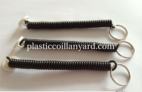 Micro Slim 2.0mm Cord Dia 0.3mm Wire Inside Coiled Lanyard Retainer with 2pcs Plastic Hooks supplier