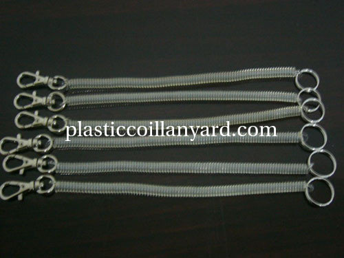 Transparent Clear Color Light Weight Coil Extention Key Chain w/Custom OEM Different Hook/Buckle/Ring supplier