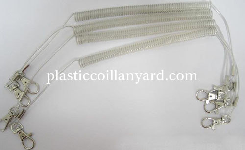Transparent Black Wire Coiled Fishing Lanyard Short Holder Pole Anti-drop Leashes supplier
