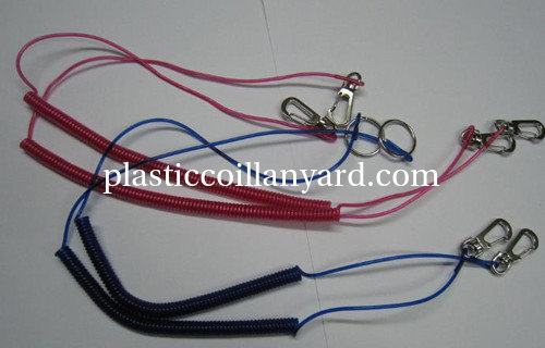 Transparent Black Wire Coiled Fishing Lanyard Short Holder Pole Anti-drop Leashes supplier