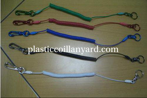 Transparent Black Wire Coiled Fishing Lanyard Short Holder Pole Anti-drop Leashes supplier