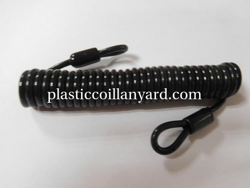 Hot Selling China Manufacturer Supply Black High Pulling Spiral Coiled Retainer Strap w/2loops End supplier