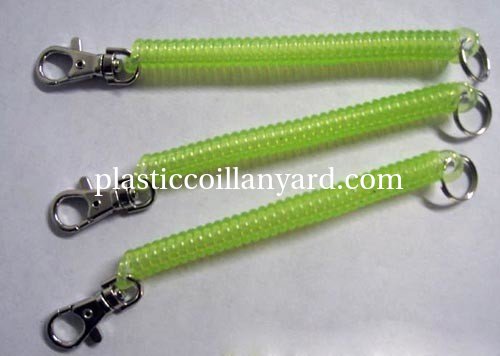 Custom Rose Color 2.5x12x120mm Plastic Spring Key Coil w/Trigger Hooks on Both Ends supplier