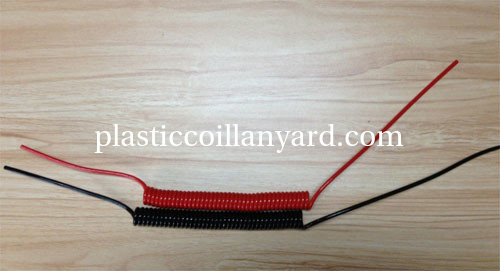 Custom Orange TPU Coated White Plastic Cord Inside Spring Coil Tether Leash supplier