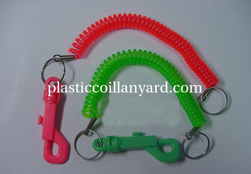 Plastic Spiral Cansion Key Coil Chain Black Purple Long Tether Leash supplier