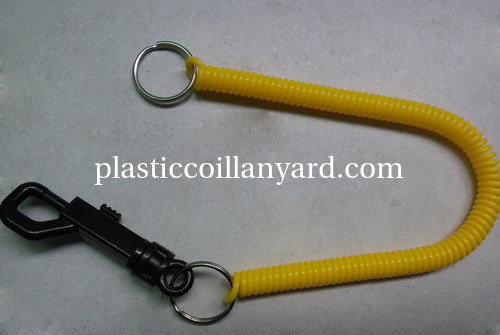 Plastic Spiral Cansion Key Coil Chain Black Purple Long Tether Leash supplier