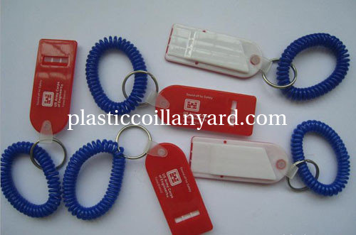 Plastic Spring Wrist Coil Cord W/Flat Whistle for Promotion supplier