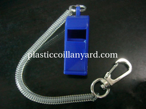 Plastic Spring Wrist Coil Cord W/Flat Whistle for Promotion supplier