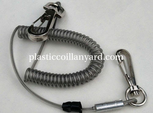 Hot Sale Transparent Blue Spring Steel Wire Spiral Coiled Tether supplier