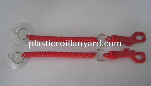 Plastic Spiral Cansion Key Coil Chain Black Purple Long Tether Leash supplier