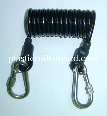 High Quality Short Coiled Tool Lanyard w/Heavy Duty Snap Hooks Steel/Plastic Coard Inside Available supplier