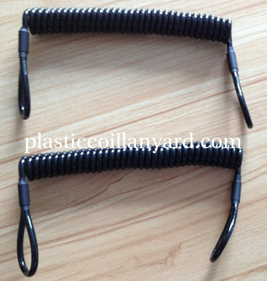 High Quality Short Coiled Tool Lanyard w/Heavy Duty Snap Hooks Steel/Plastic Coard Inside Available supplier