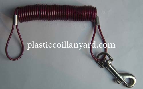 High Quality Short Coiled Tool Lanyard w/Heavy Duty Snap Hooks Steel/Plastic Coard Inside Available supplier