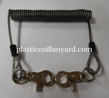 High Quality Short Coiled Tool Lanyard w/Heavy Duty Snap Hooks Steel/Plastic Coard Inside Available supplier