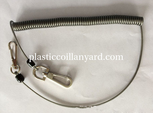 Big strong pulling innovative stainless steel wire spiral coil lanard w/thumb trigger hook supplier
