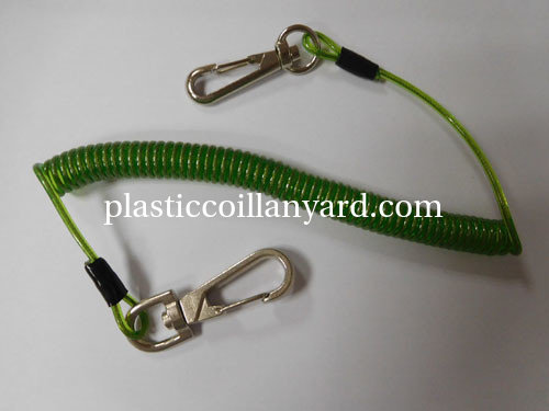 Flexible Anti-Drop Spring Steel Wire Coil Lanyard Tool Tether Transparent Yellow Custom Color supplier