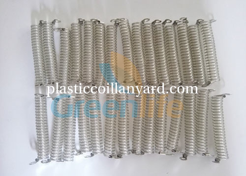 50mm Length Transparent Clear Steel Wire Spring Tool Tether w/2pcs Eyelets 3.2mm Dia supplier