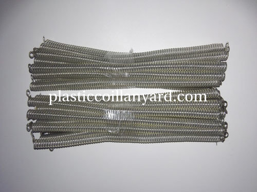 50mm Length Transparent Clear Steel Wire Spring Tool Tether w/2pcs Eyelets 3.2mm Dia supplier