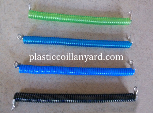 50mm Length Transparent Clear Steel Wire Spring Tool Tether w/2pcs Eyelets 3.2mm Dia supplier