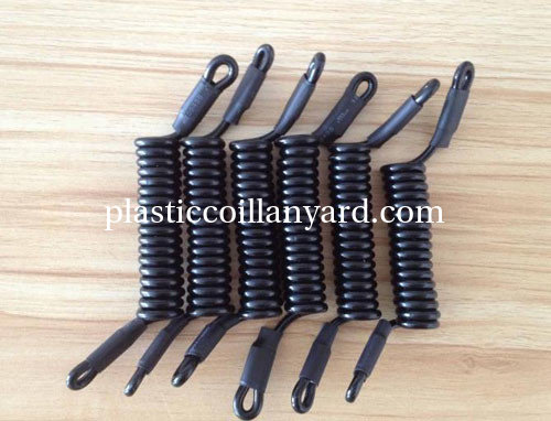 Jet Ski Safety Hand Coiled  Tool Lanyard 3.0mm Line Diametre Solid Black Extendable Strap supplier