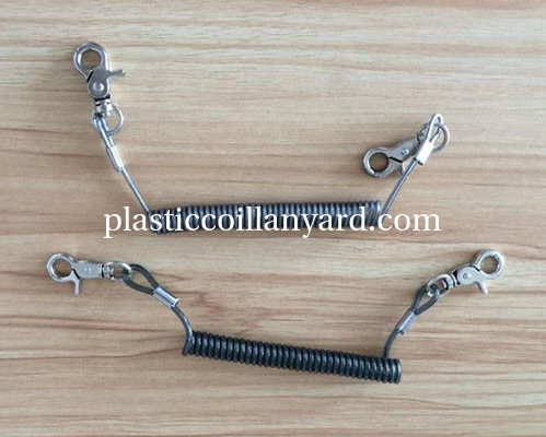 Jet Ski Safety Hand Coiled  Tool Lanyard 3.0mm Line Diametre Solid Black Extendable Strap supplier