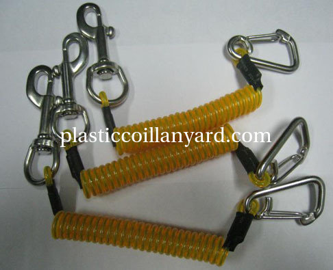 Strong Cable Wire Transparent Green Extendable Safety Spring Tool's Leash supplier