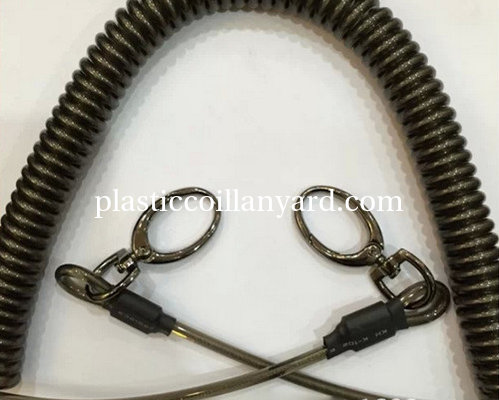 Strong Cable Wire Transparent Green Extendable Safety Spring Tool's Leash supplier