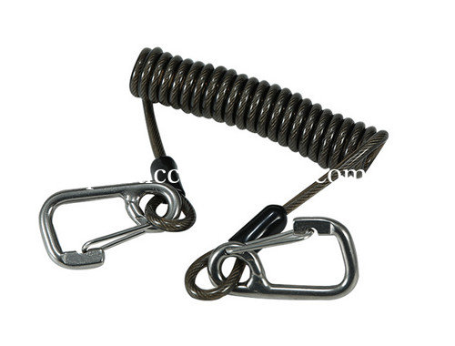 Strong Cable Wire Transparent Green Extendable Safety Spring Tool's Leash supplier