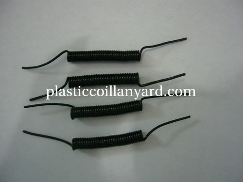 China Solid Black Steel Wire 0.8mm Plastic Coated High Grade Spring String Coil Tether 4mm Cord Dia Ready for Hooks supplier