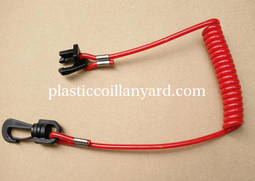 Solid Black 3.0mm dia line Extendable Strap Customized Jet Ski Safety Hand Coiled Tool Lanyard supplier